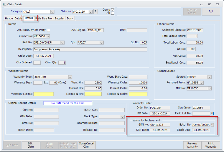 Warranty - Original Equipment