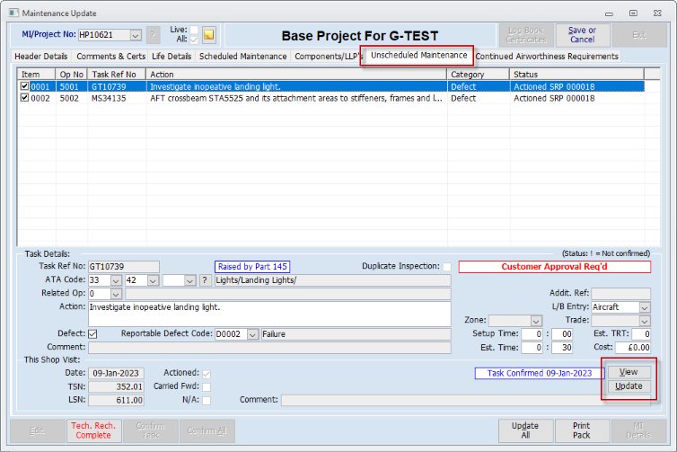 Maintenance Updates - Internal Maintenance - No Maintenance Instruction