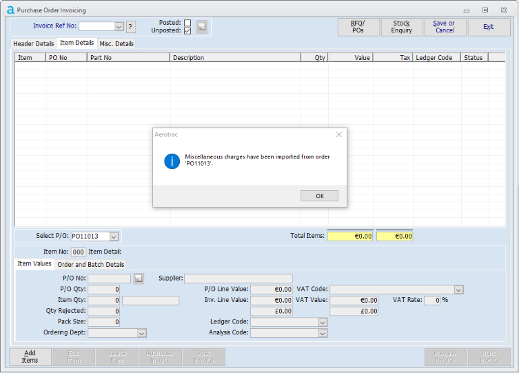 Purchase Invoicing - Stock Orders