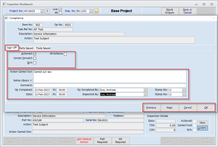 Inspection Workbench - Hangar Projects