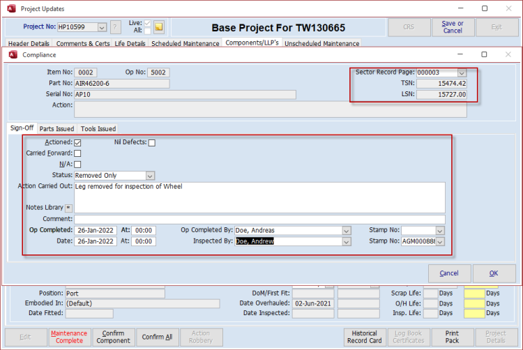 Unscheduled Component Removal