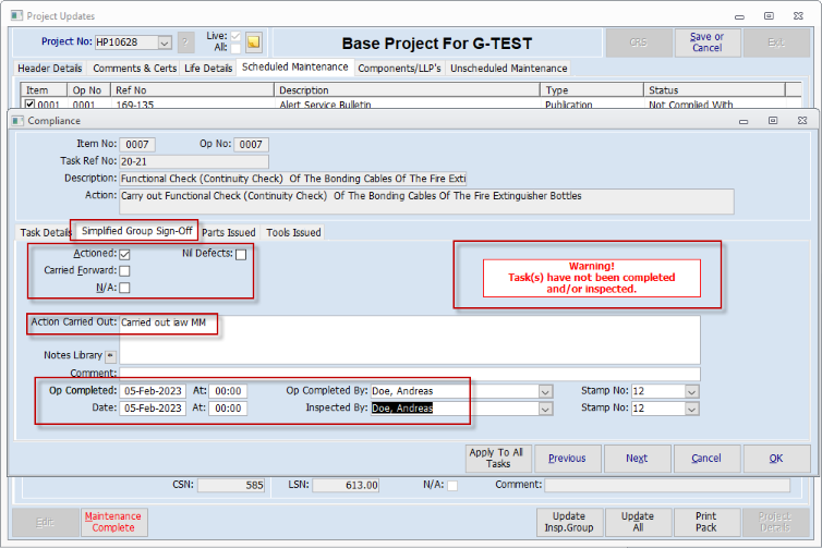 Project Updates - With Maintenance Instruction
