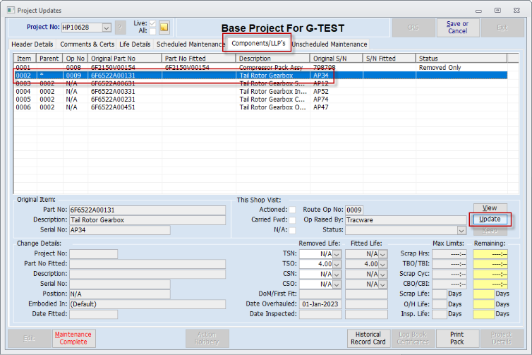 Project Updates - With Maintenance Instruction