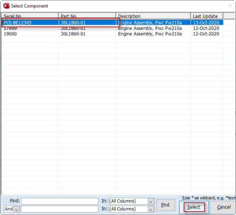 Component Log - Header Details