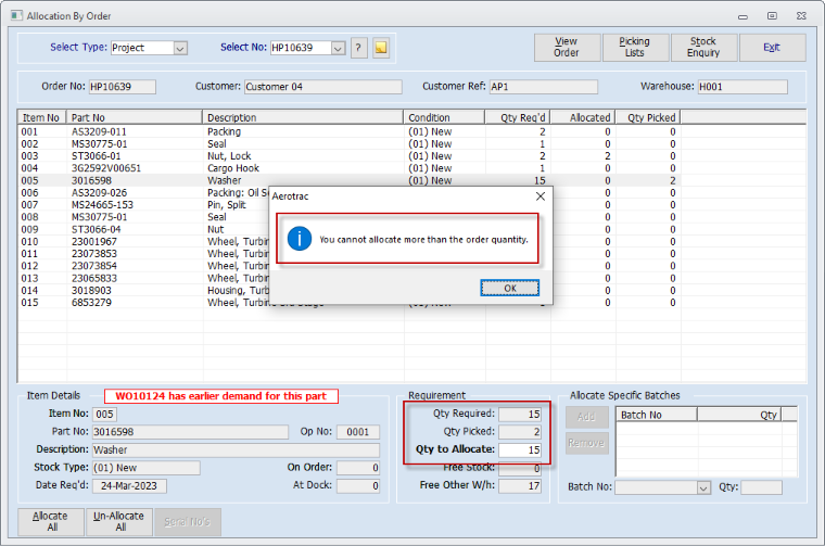 Edit Allocations By Order
