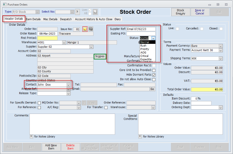 Purchase Order (Stock)