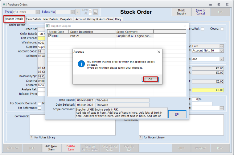 Purchase Order (Stock)