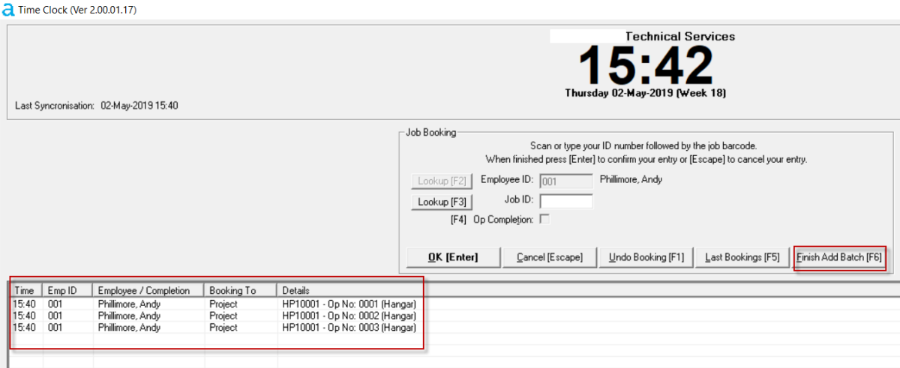 D.C.S. Bar Coding and Time Clock